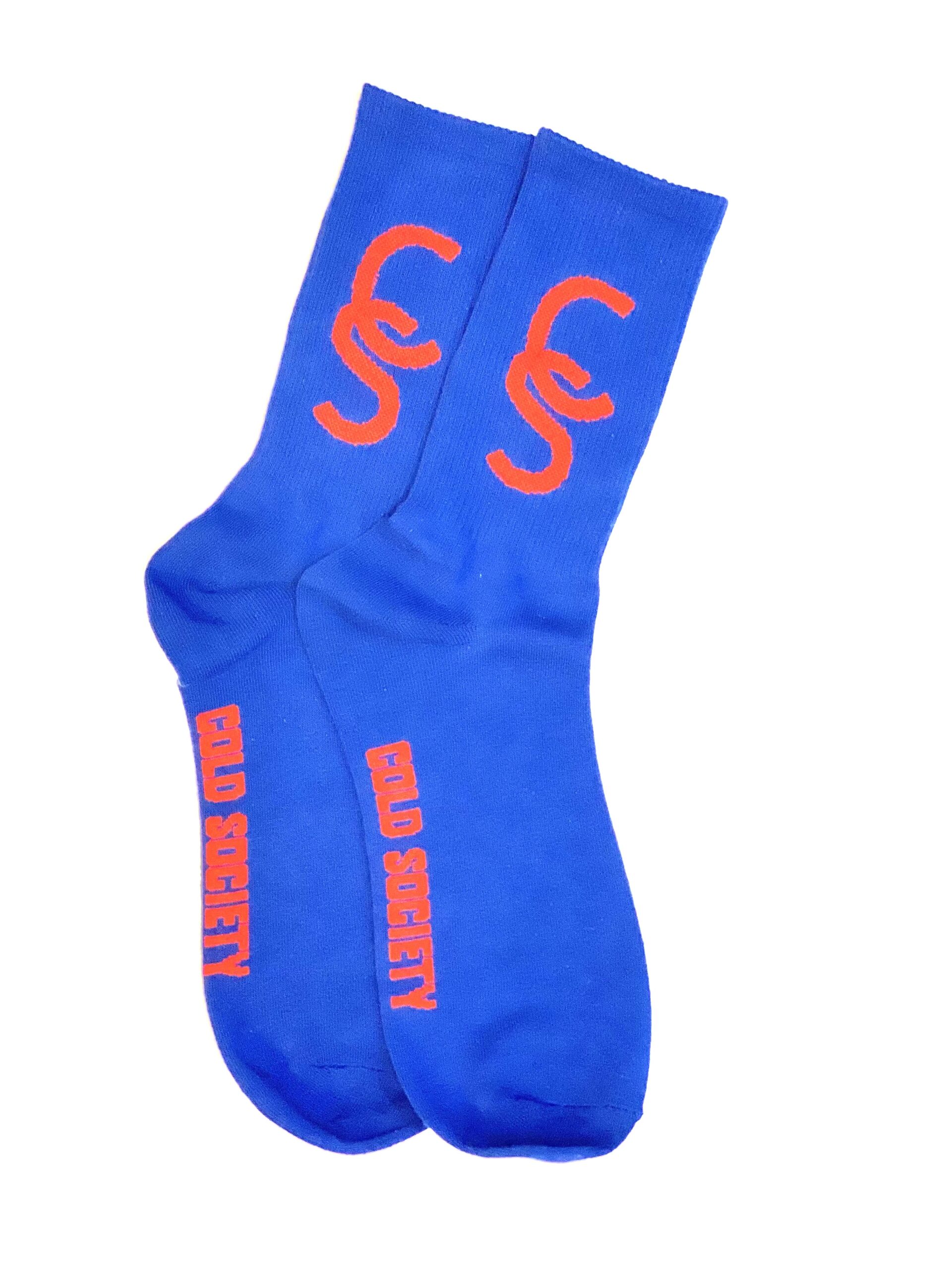 Cold Society “CS” Crew Socks – Navy Blue/Red – Cold Society
